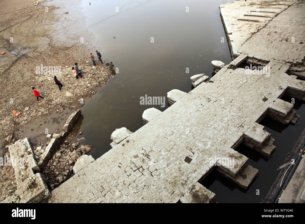 View of the Qingying Bridge of Ming Dynasty (1368-1644) re-emerging ...