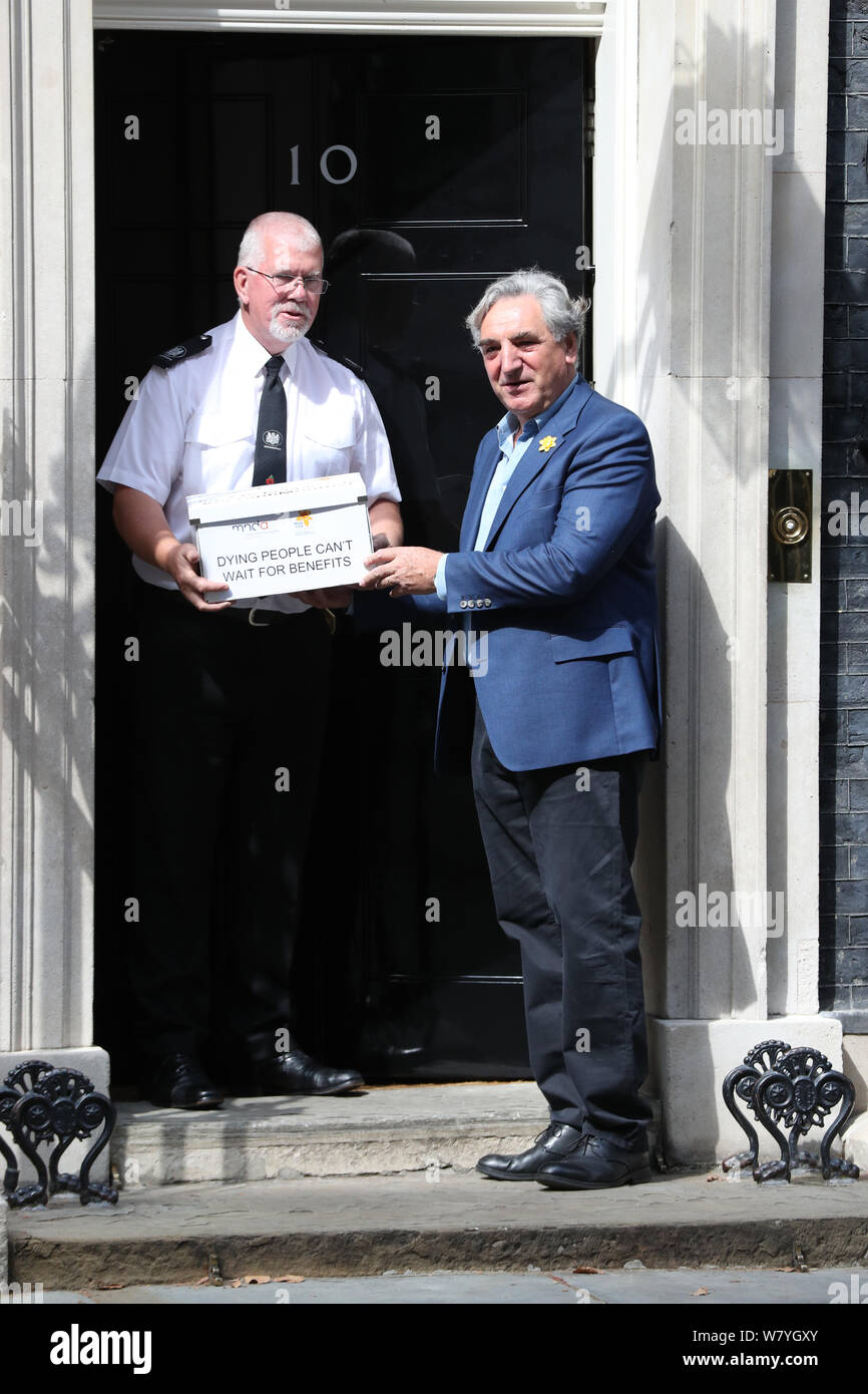 Actor Jim Carter outside 10 Downing Street, London, handing in the ...