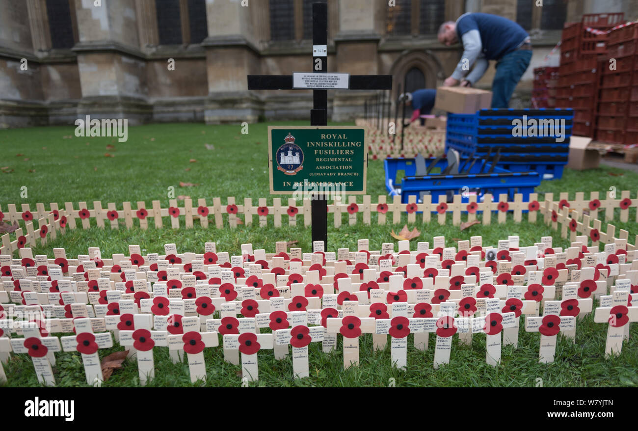 Wooden cross in the field of remembrance in westminster abbey hi-res ...