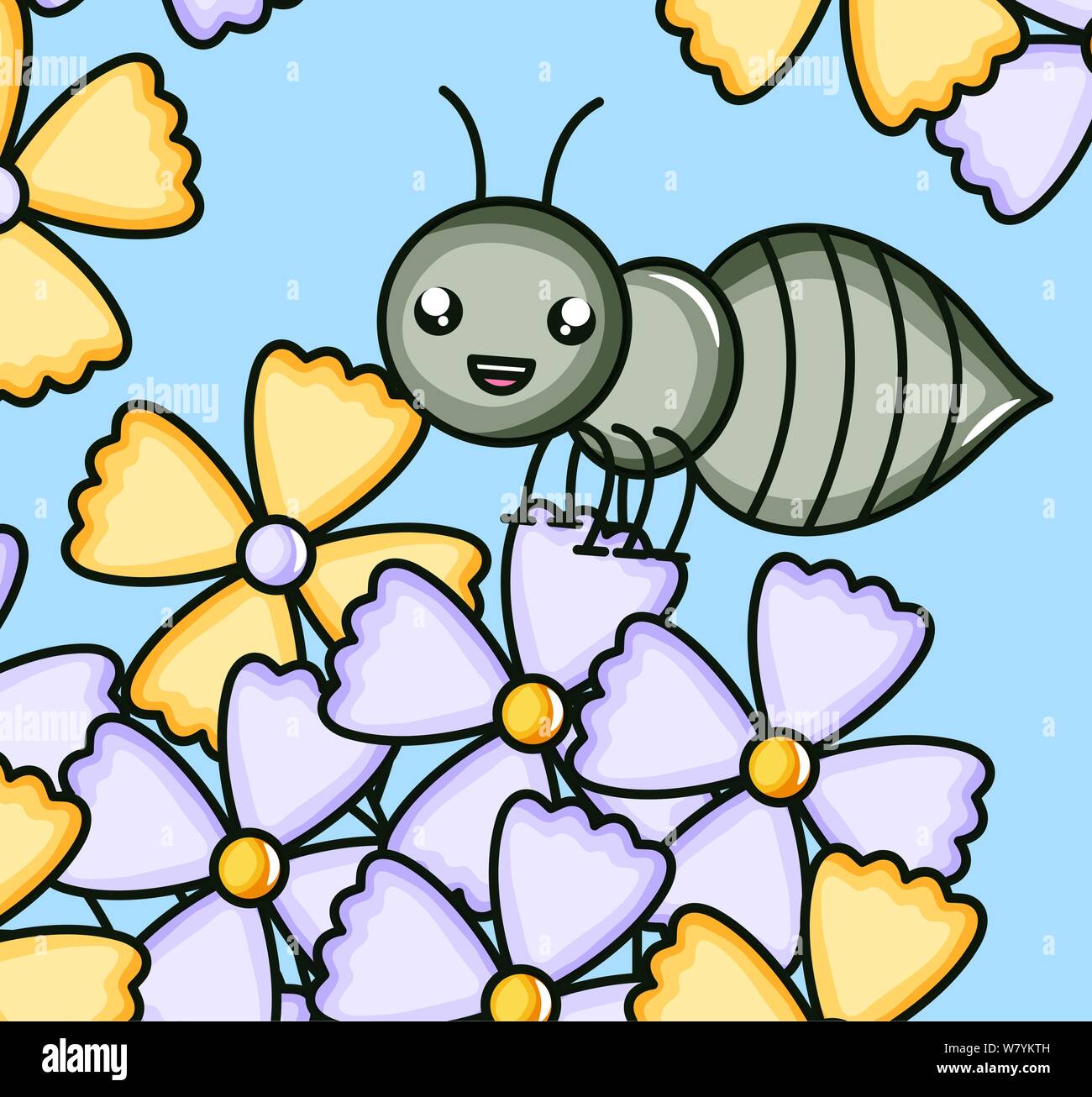 cute ant insect kawaii character vector illustration design Stock ...