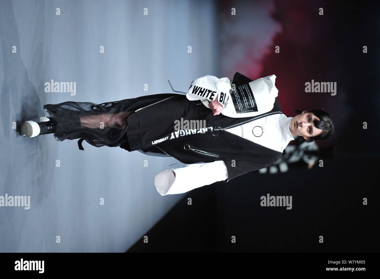 A model displays a new creation at the fashion show of La Pargay by ...