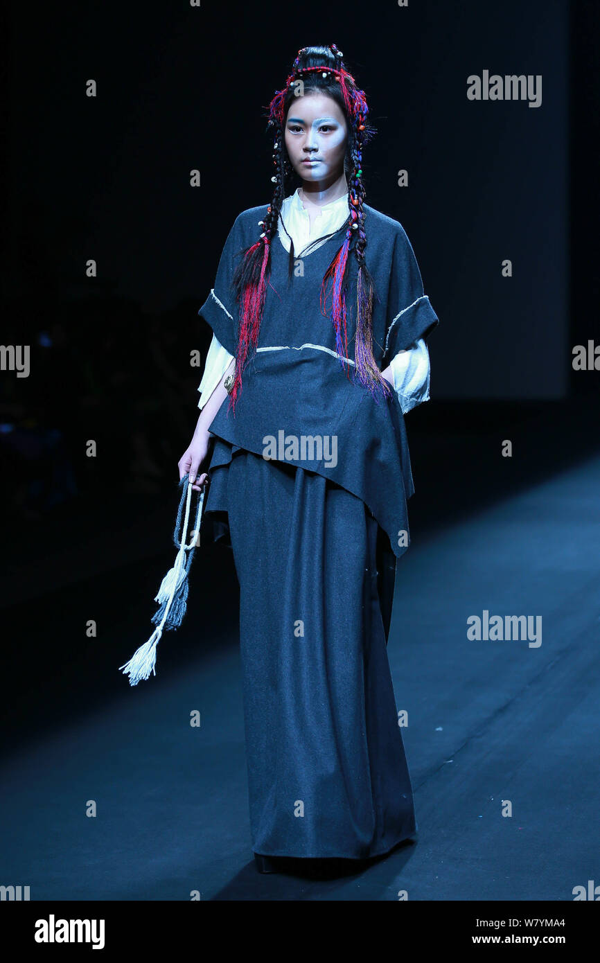 Models display new creations at the fashion show of AJ-NAMO during the ...