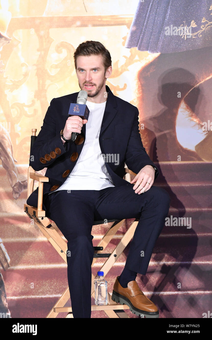 English actor Daniel Jonathan "Dan" Stevens attends a press conference ...