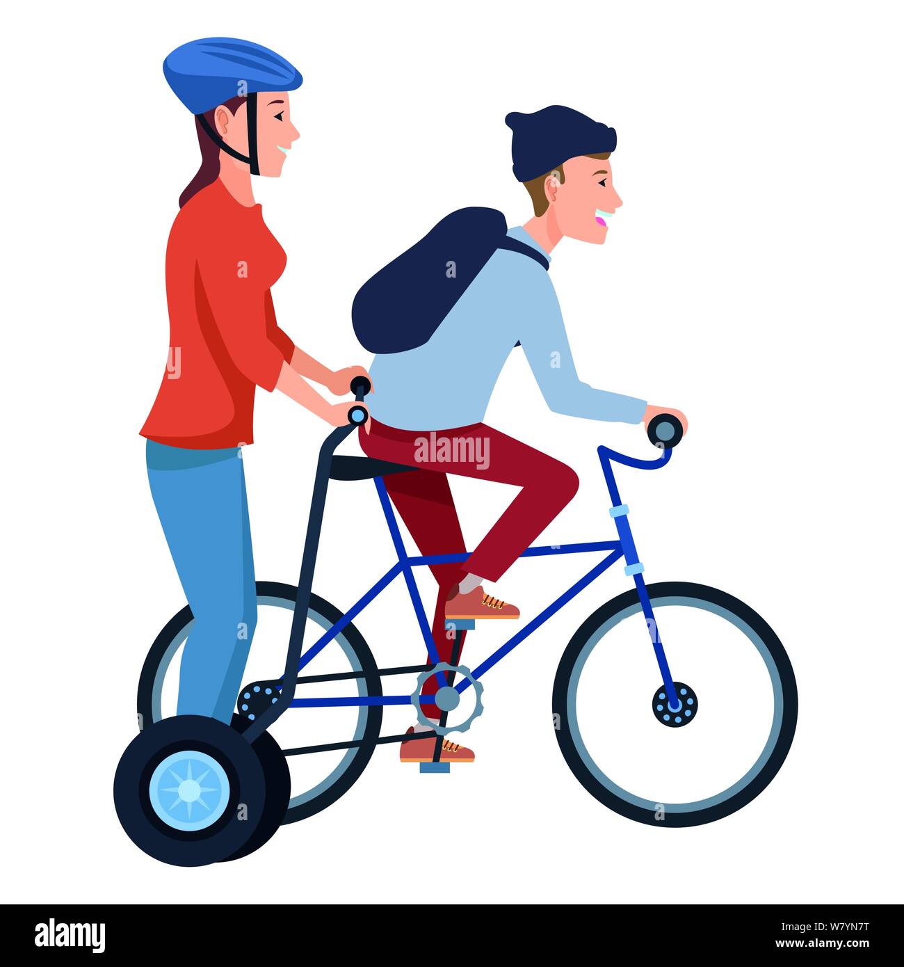 Active friends transportation Stock Vector Images - Alamy