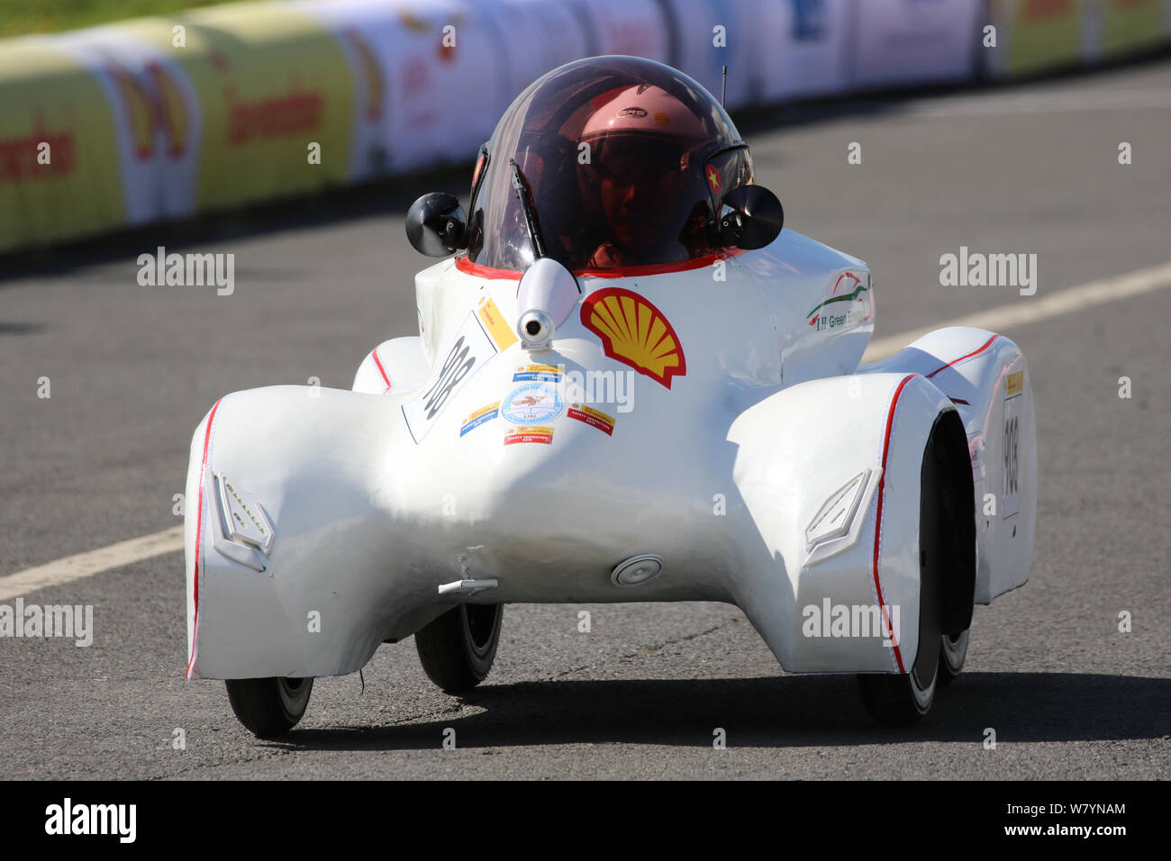 Competitors take part in a test session in the 2019 Shell Eco Marathon ...