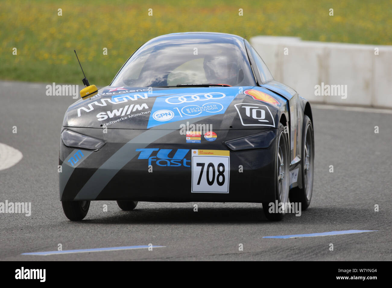 Competitors take part in a test session in the 2019 Shell Eco Marathon ...