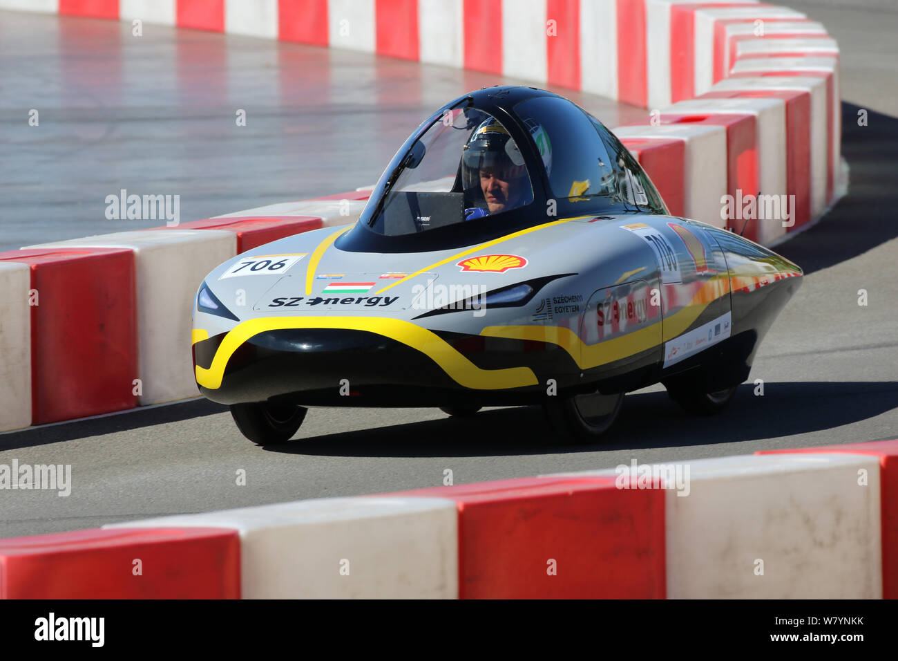 Competitors take part in a test session in the 2019 Shell Eco Marathon ...