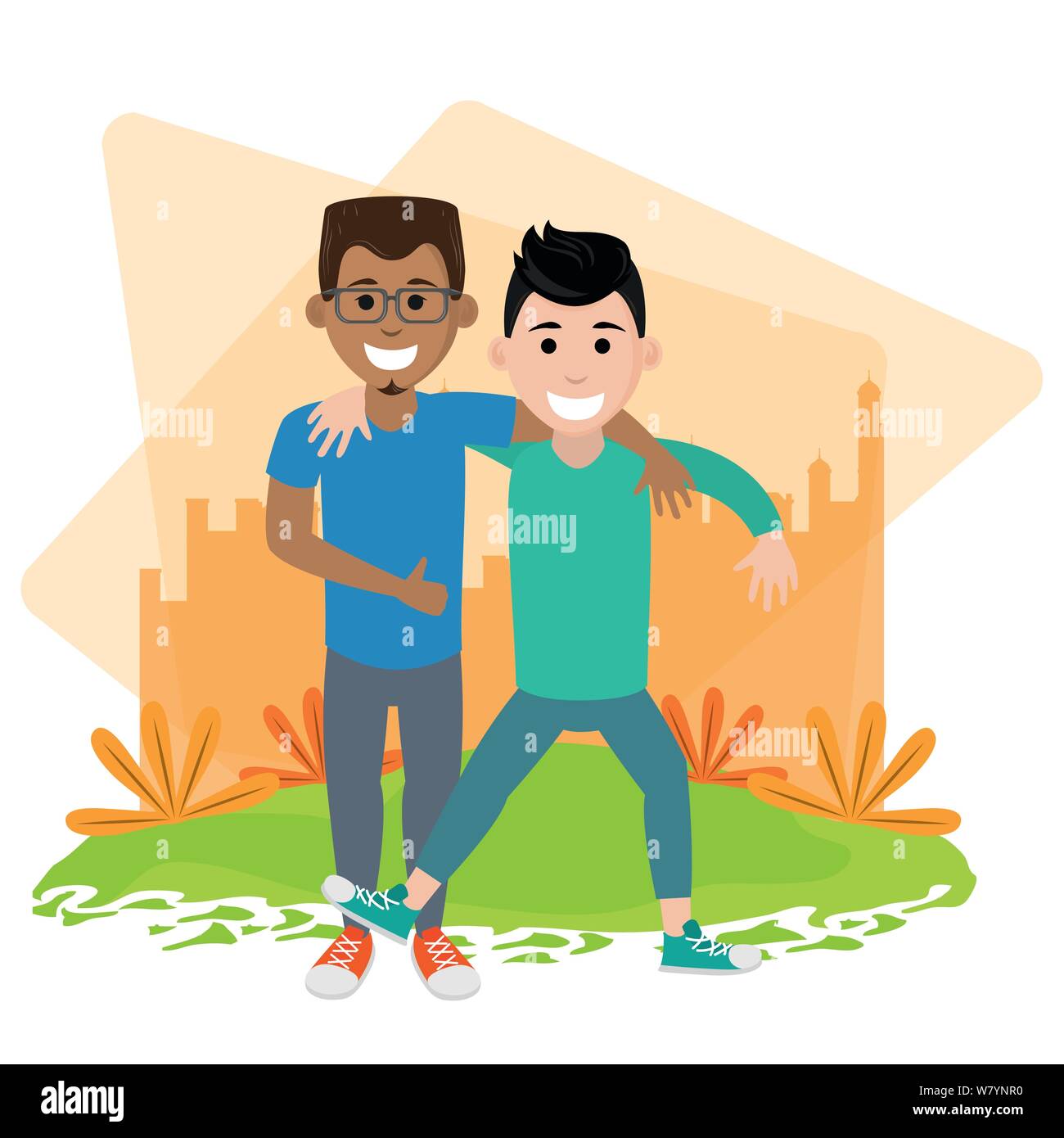 friends youth men people cartoon Stock Vector Image & Art - Alamy
