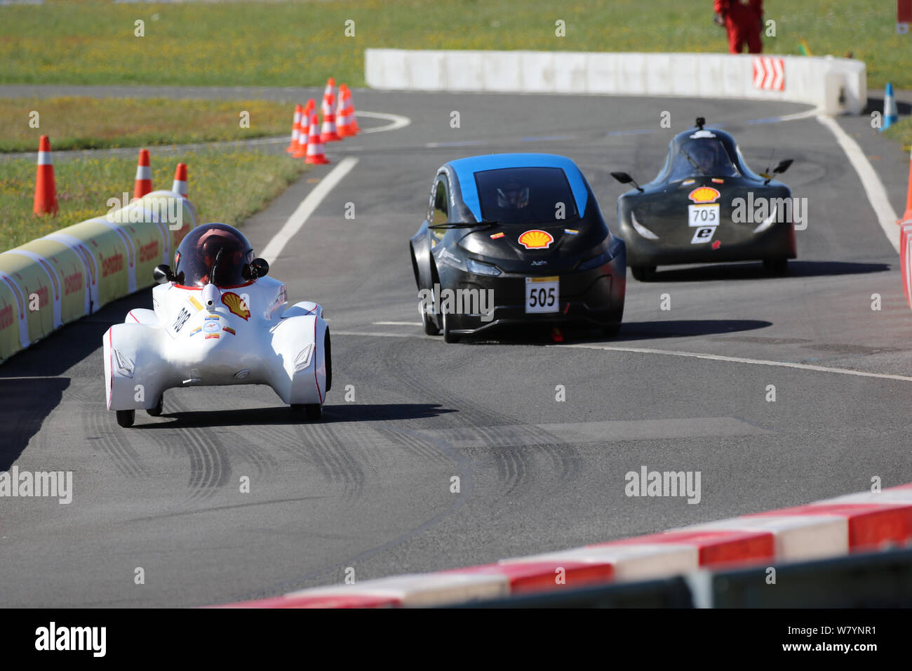 Competitors take part in a test session in the 2019 Shell Eco Marathon ...
