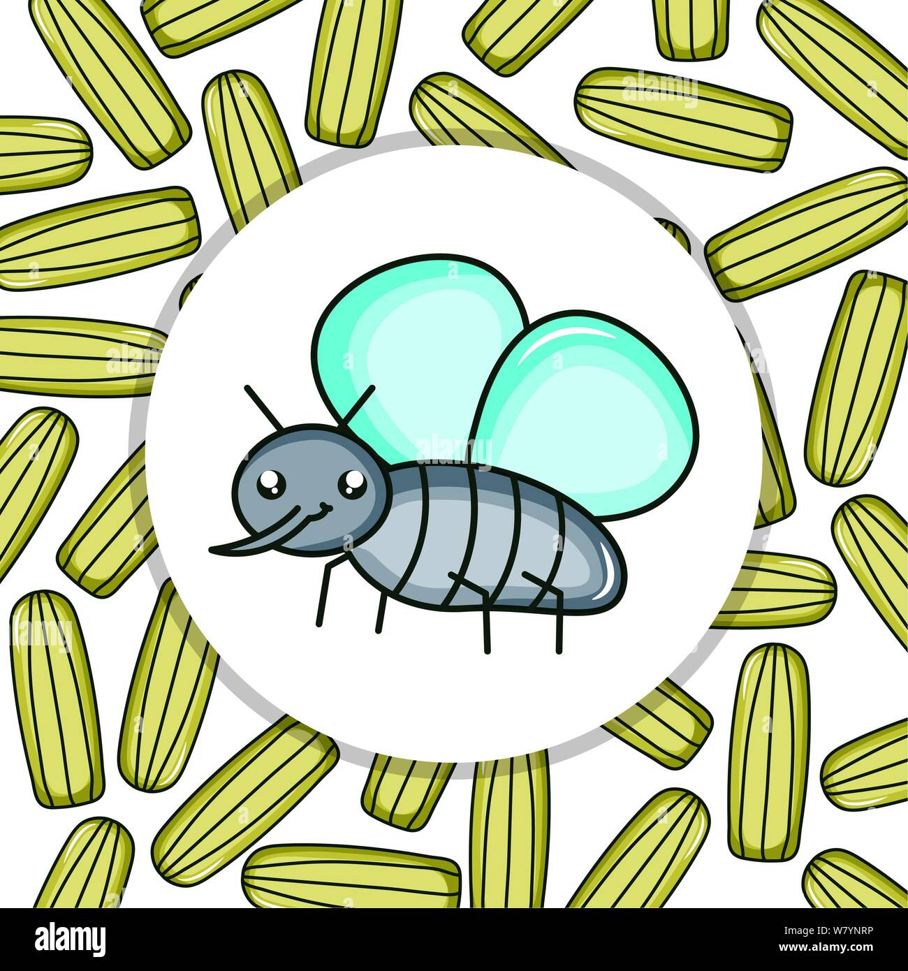 cute fly insect kawaii character vector illustration design Stock ...