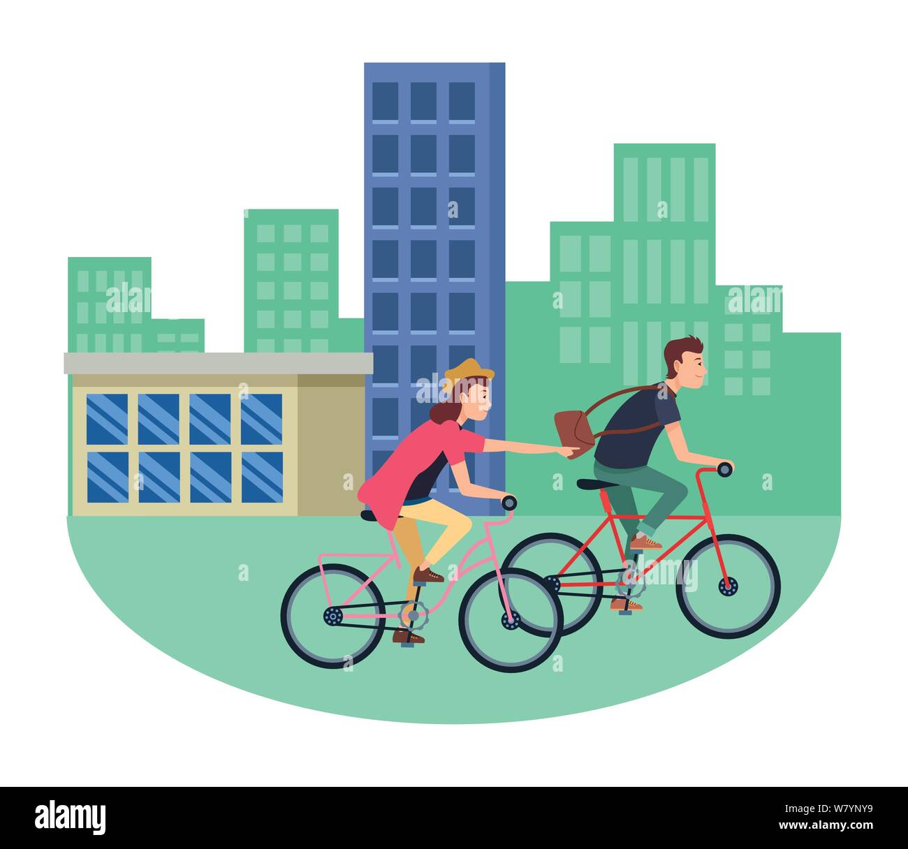 Young people riding bicycles cartoon Stock Vector Image & Art - Alamy