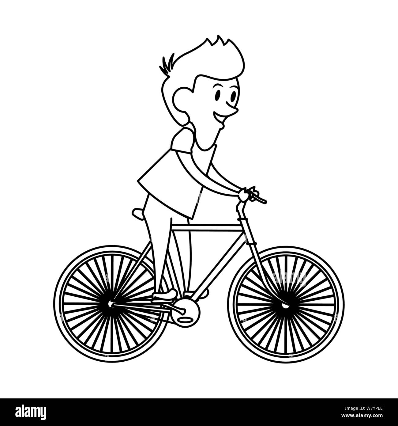 boy young child infancy cartoon in black and white Stock Vector Image ...