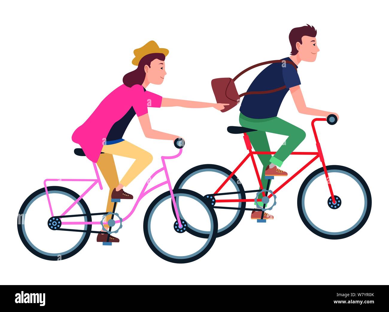 Young people riding bicycles cartoon Stock Vector Image & Art - Alamy