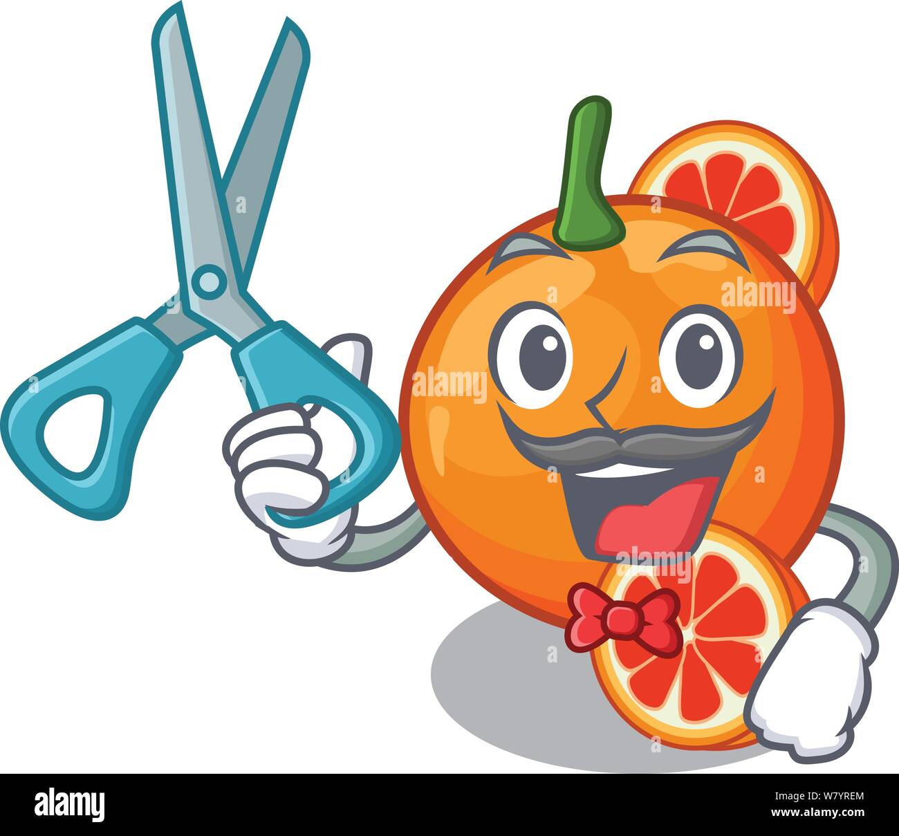 Barber blood orange in mascot fruit basket Stock Vector Image & Art - Alamy