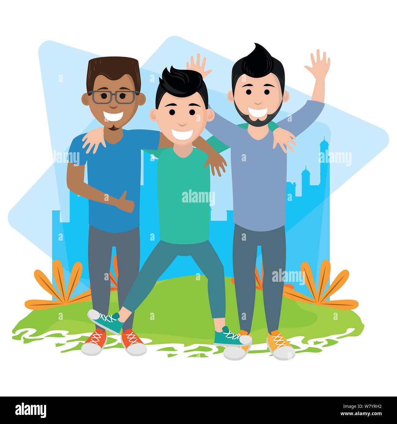 friends youth men people cartoon Stock Vector Image & Art - Alamy