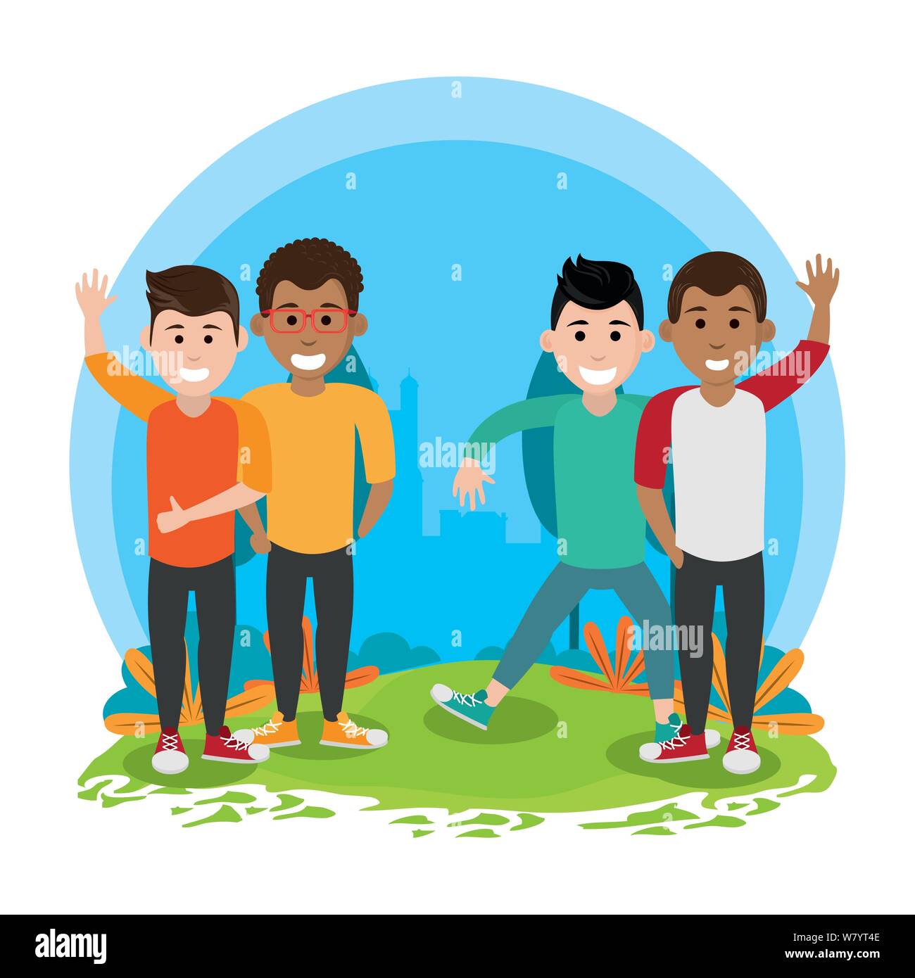 Going Out With Friends Clipart Image