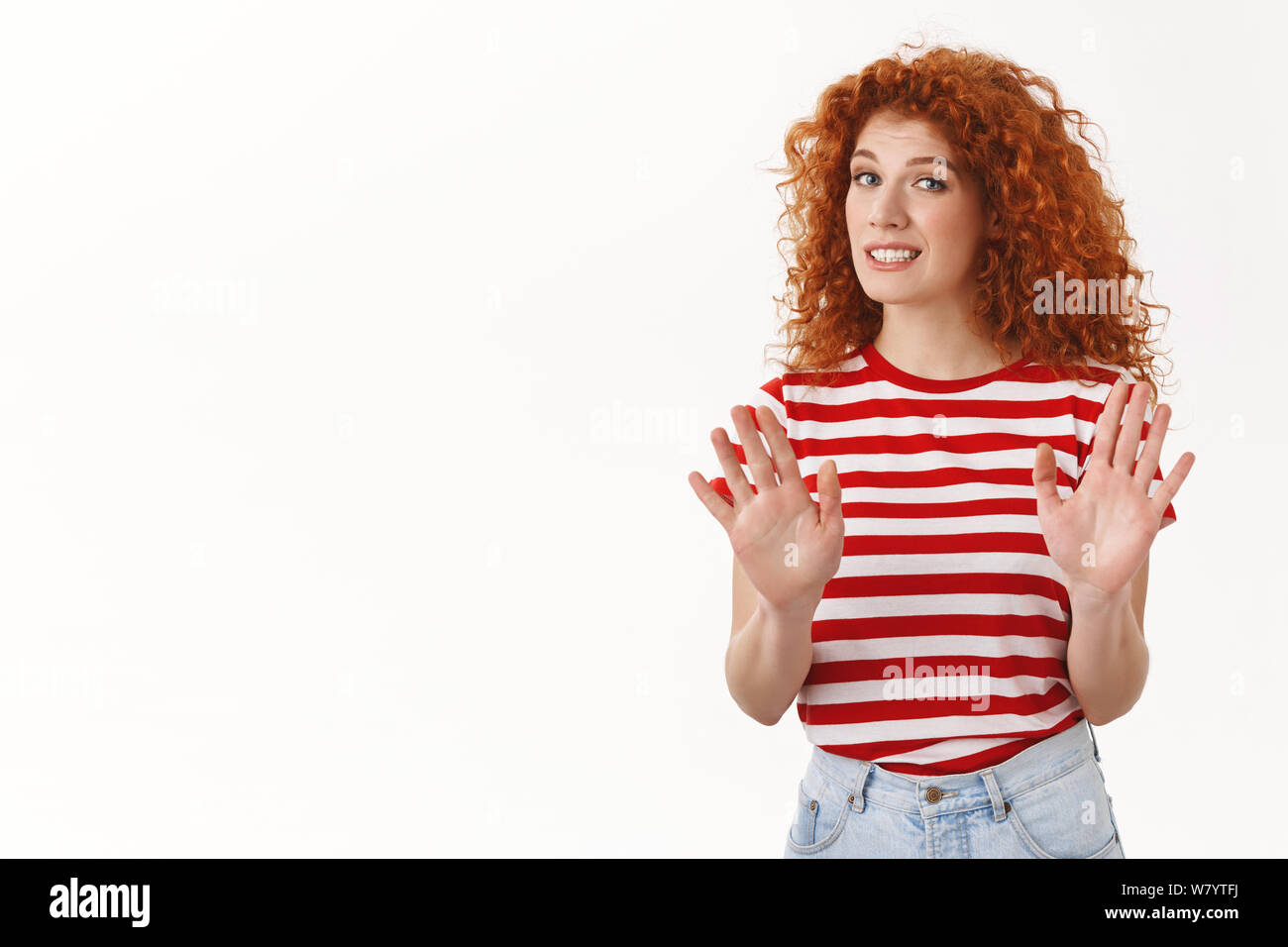 No Thanks Pass Reluctant Fashionable Redhead Curly Girl 25s Ginger