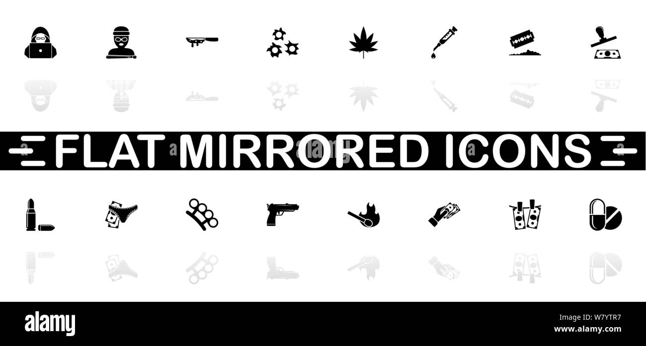 Crime icons - Black symbol on white background. Simple illustration ...