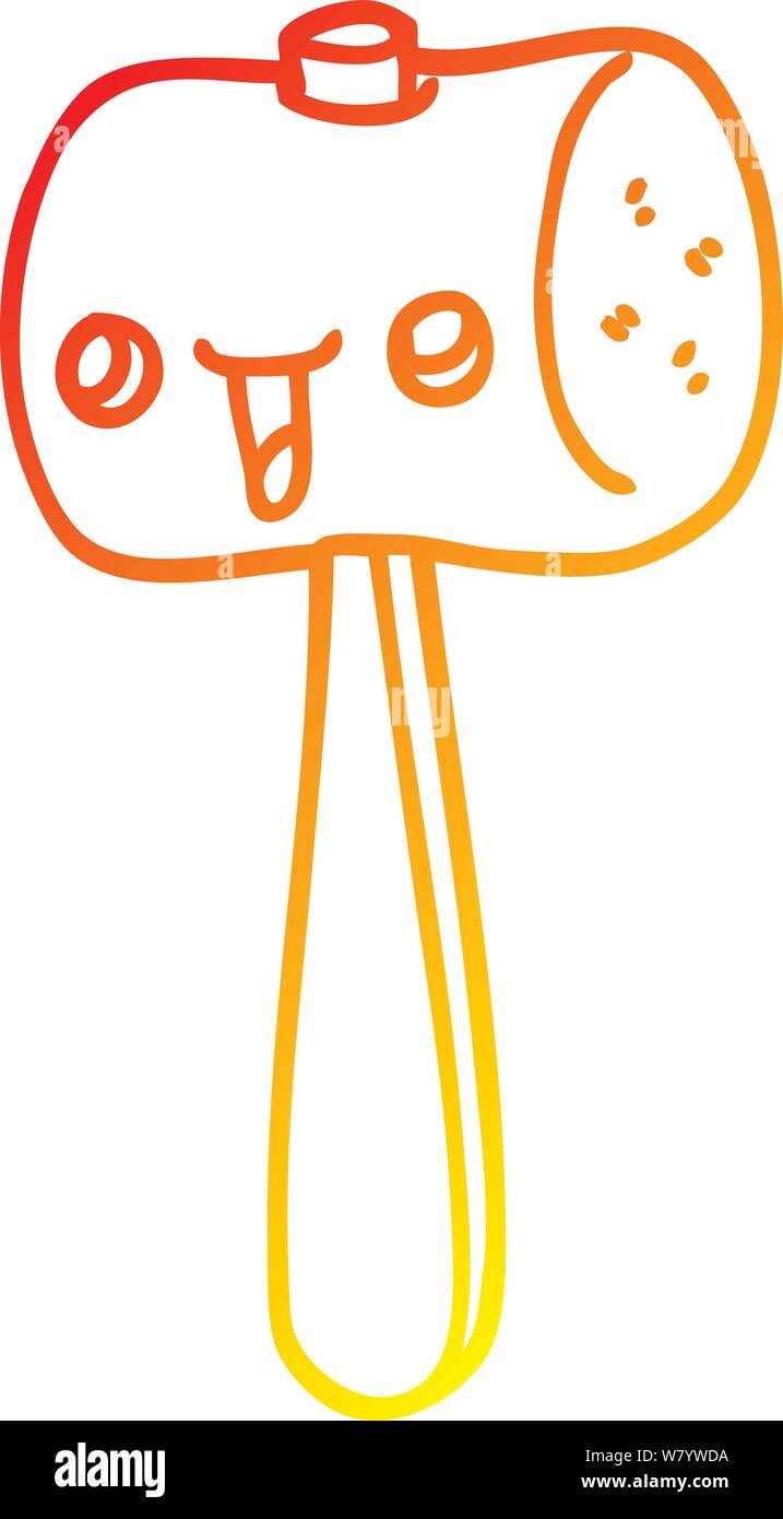 warm gradient line drawing of a cartoon mallet Stock Vector Image & Art ...