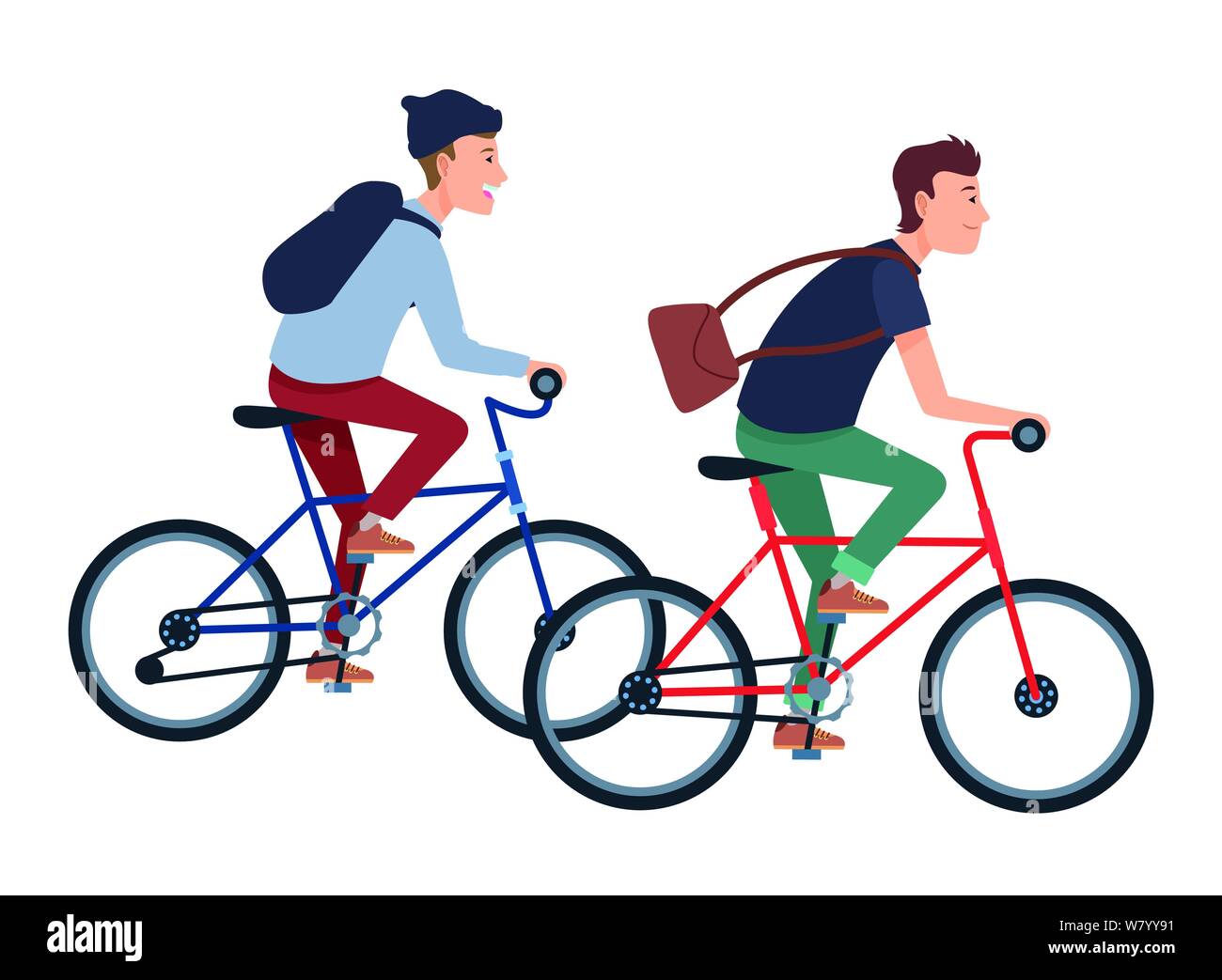 Young people riding bicycles cartoon Stock Vector Image & Art - Alamy