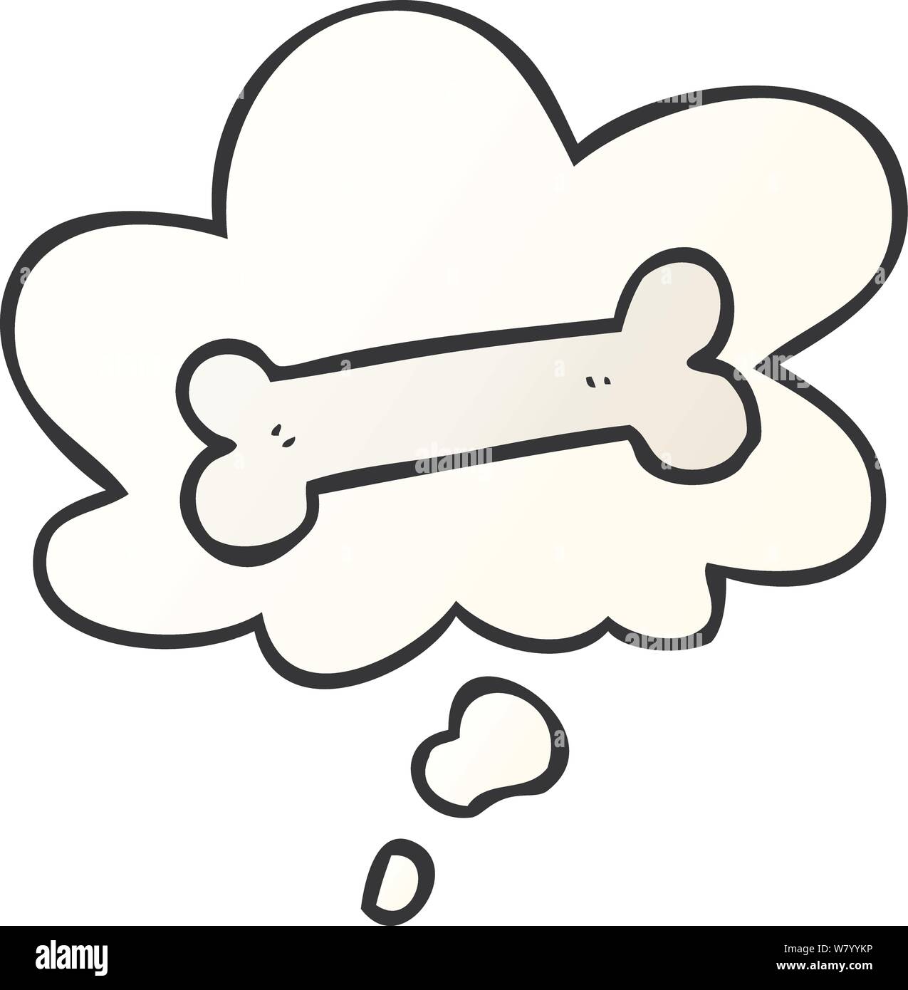 cartoon bone with thought bubble in smooth gradient style Stock Vector ...