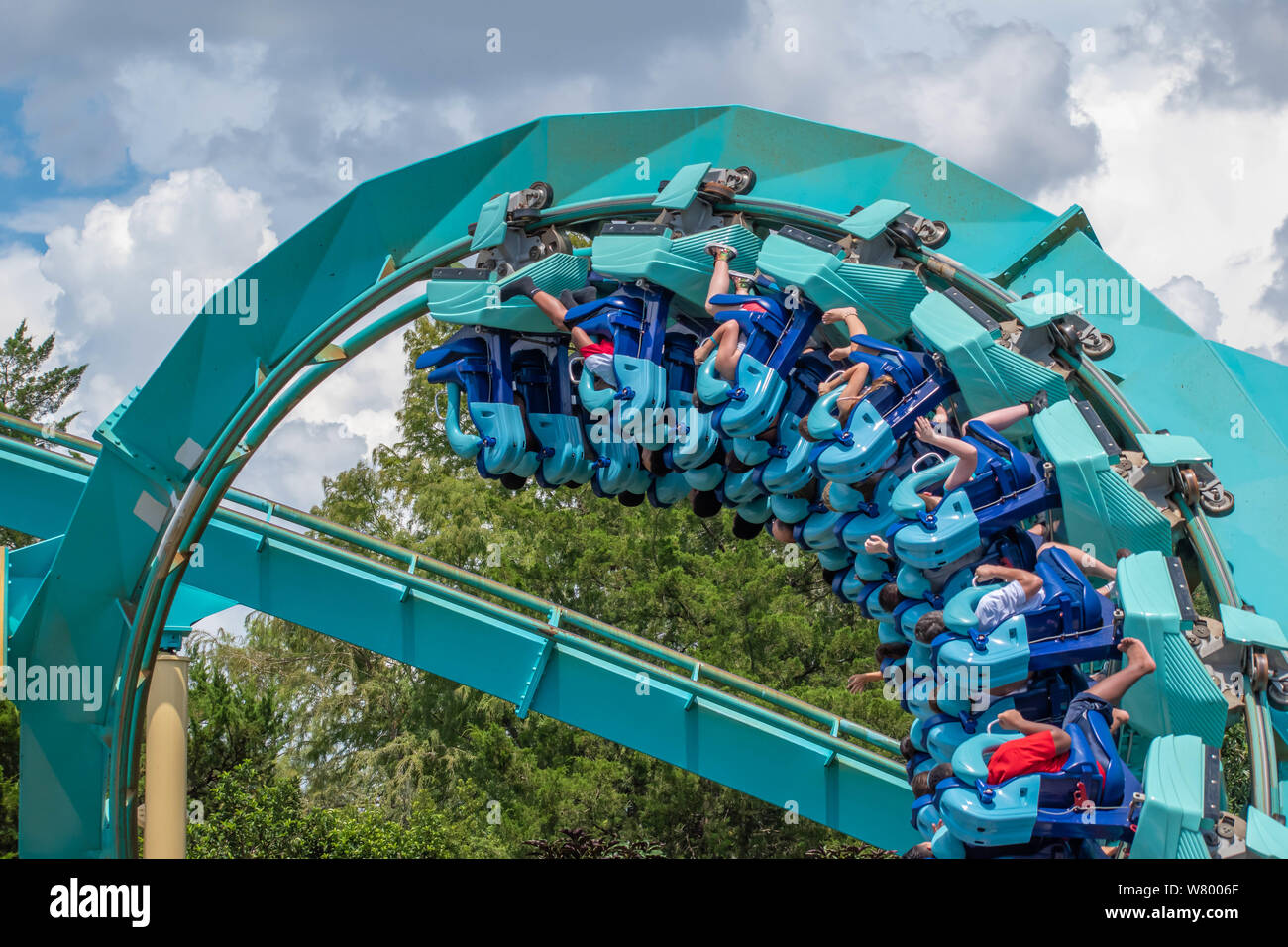 Orlando, Florida . July 31, 2019. People enjoying amazing Kraken ...
