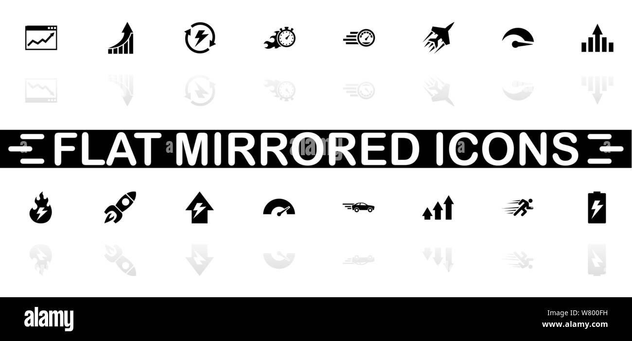 Performance icons - Black symbol on white background. Simple ...
