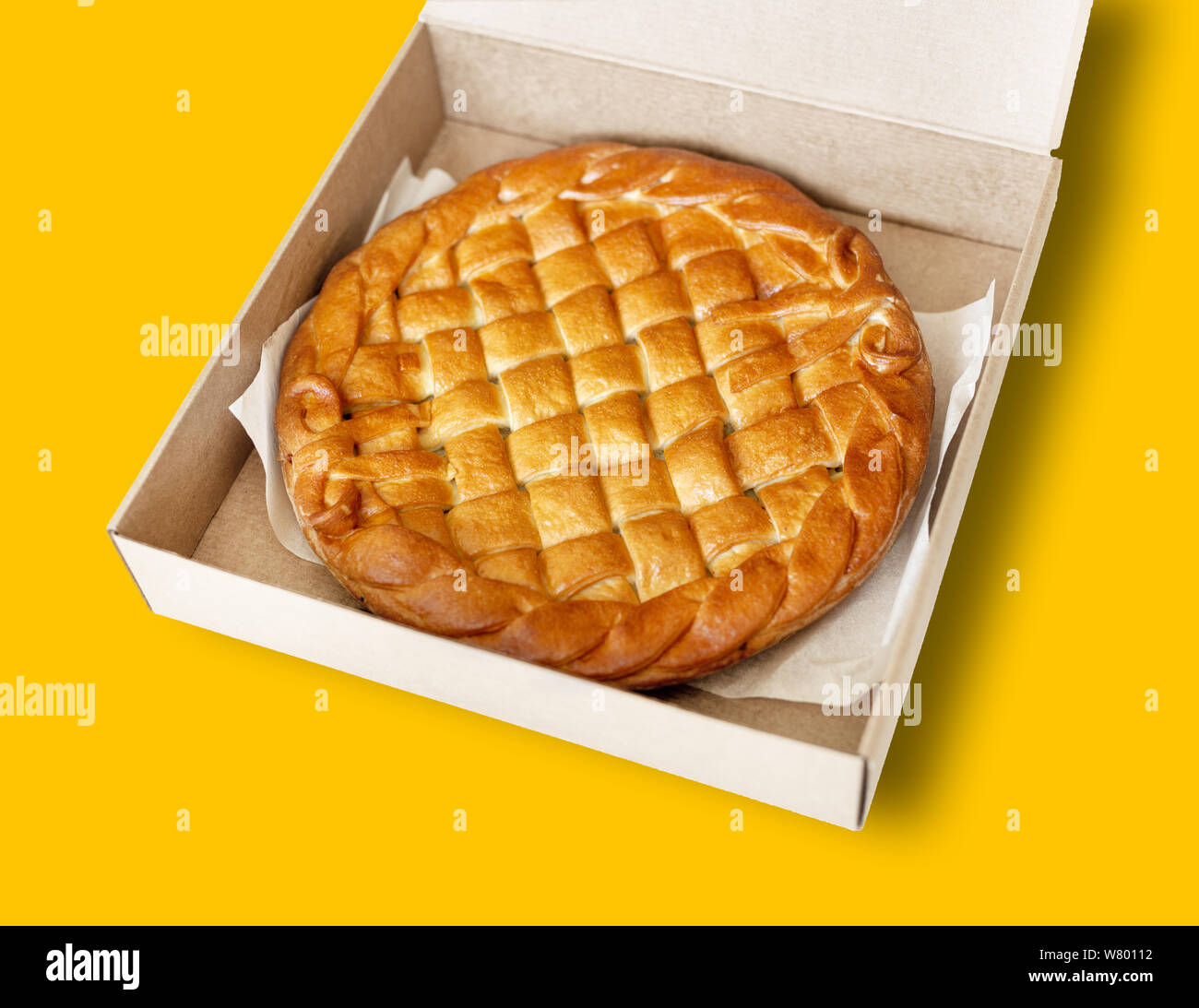 Traditional homemade rustic baked pie with seasonal fruit or meat ...