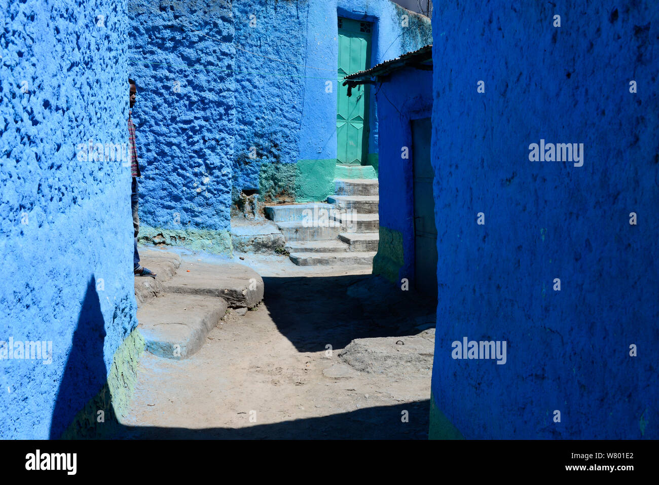 Narrow colourful streets of Harar, an important holy city in the ...