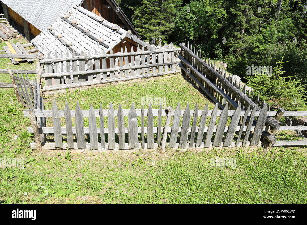 Fences on Italian Alps in Trentino Alto Adige Stock Photo - Alamy