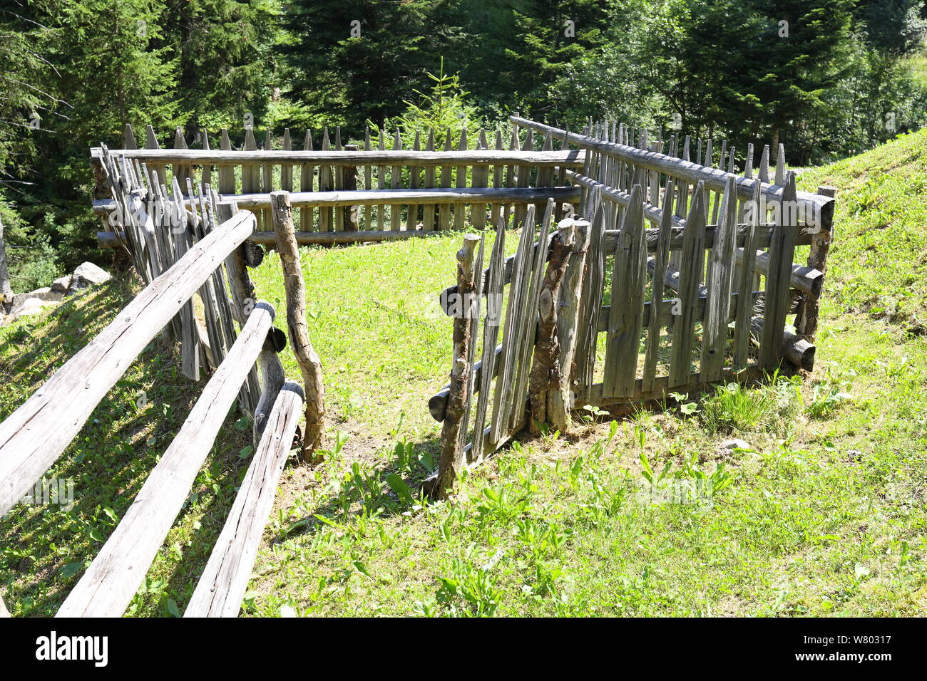 Fences on Italian Alps in Trentino Alto Adige Stock Photo - Alamy