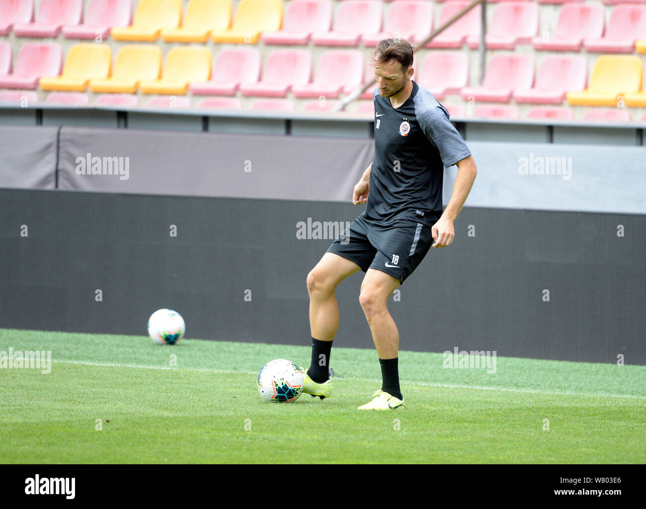 Prague, Czech Republic. 07th Aug, 2019. Soccer players of Sparta Praha ...
