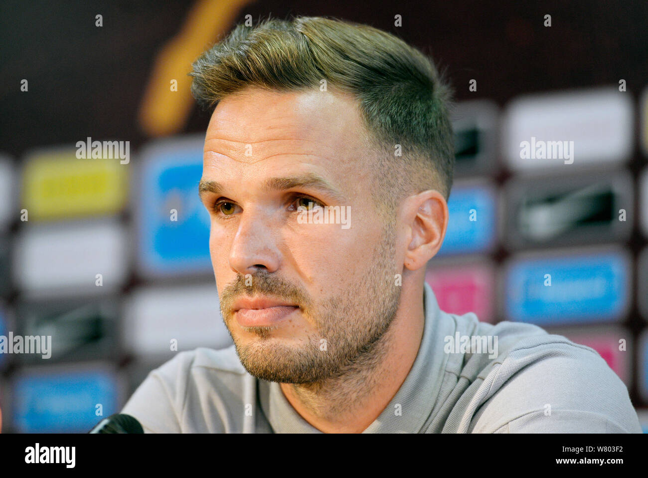Prague, Czech Republic. 07th Aug, 2019. Soccer player of Sparta Praha ...