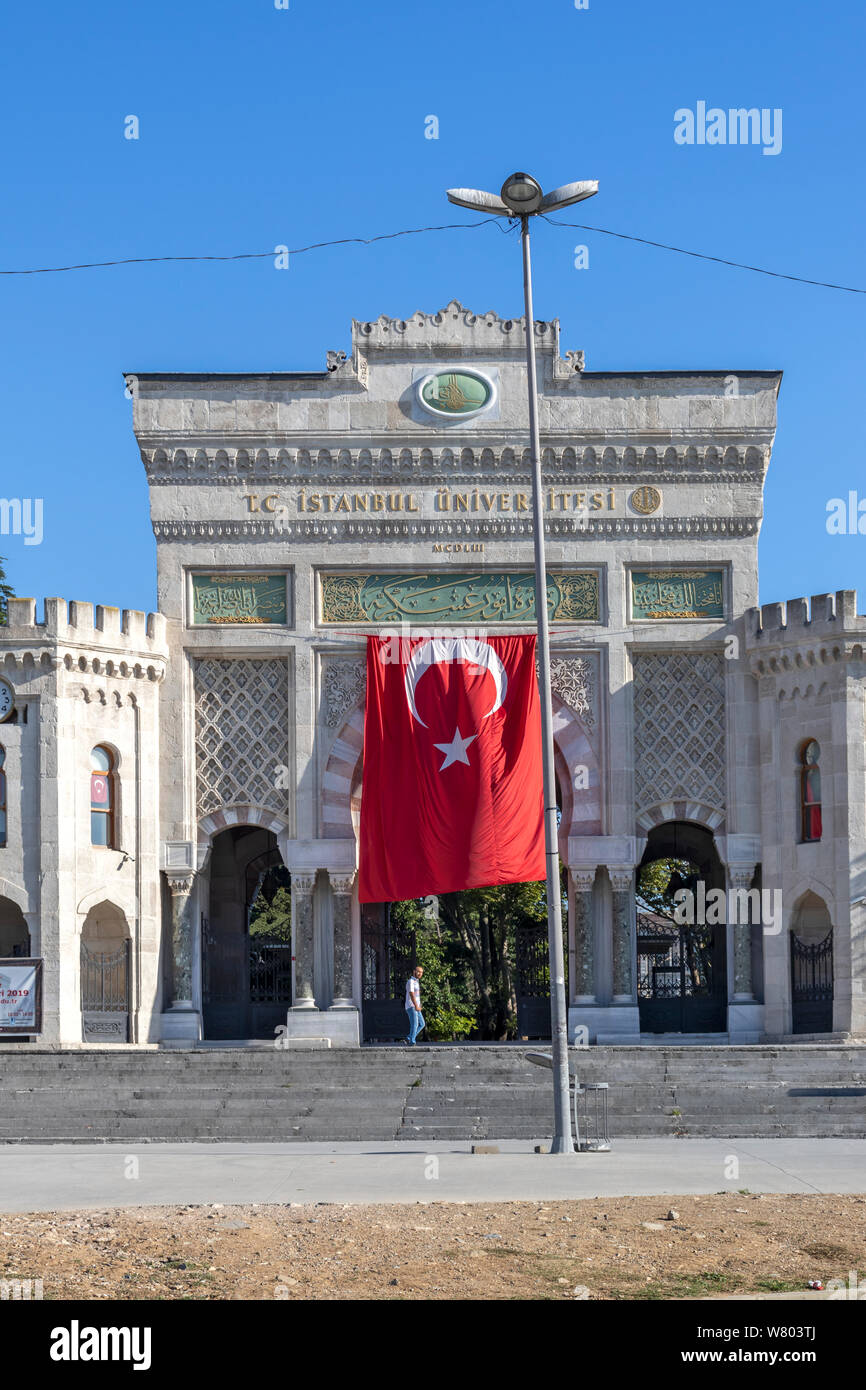 ISTANBUL, TURKEY - JULY 26, 2019: Main entrance gate of Istanbul ...