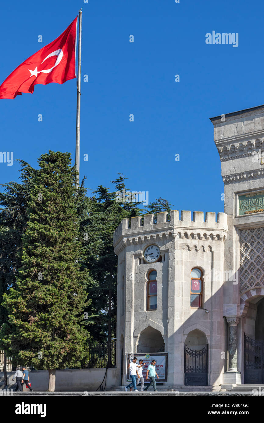 ISTANBUL, TURKEY - JULY 26, 2019: Main entrance gate of Istanbul ...