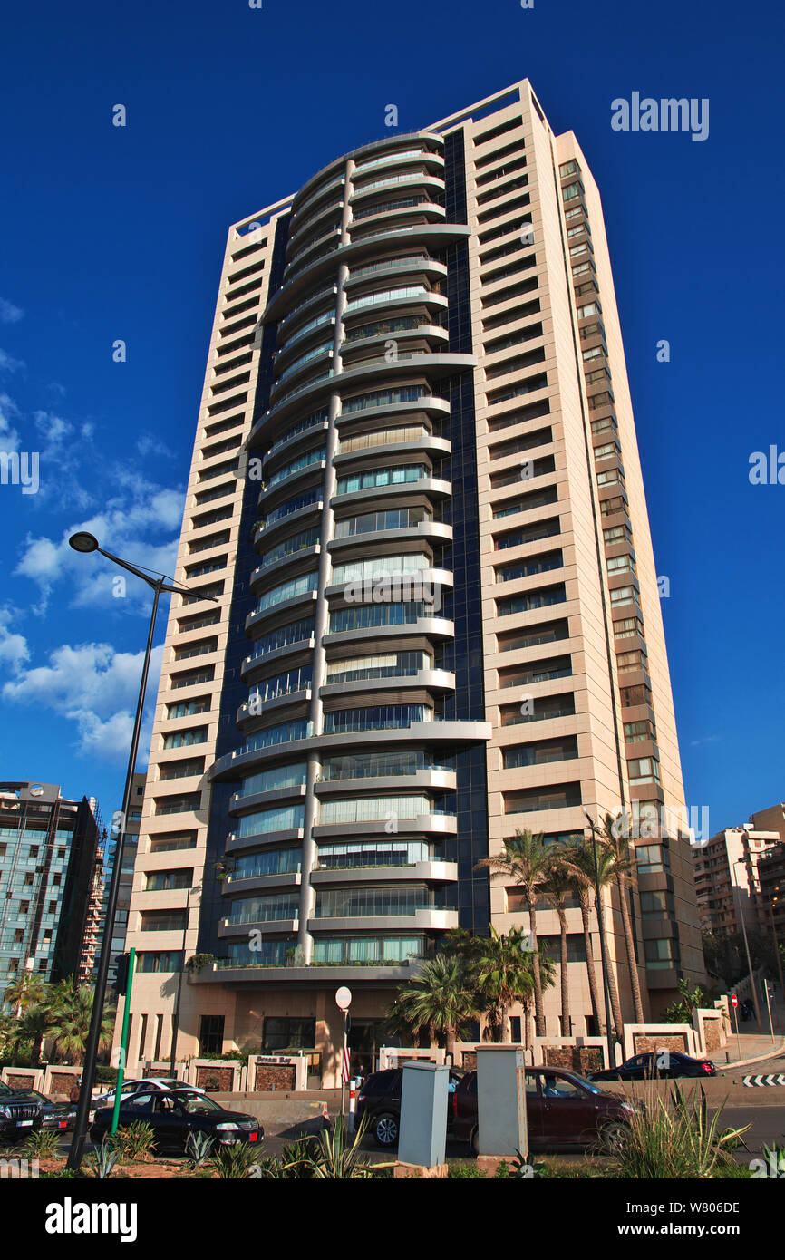 Beirut, Lebanon - 30 Dec 2017. The house on waterfront of Beirut ...