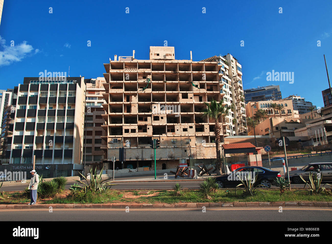 Beirut, Lebanon - 30 Dec 2017. The house on waterfront of Beirut ...