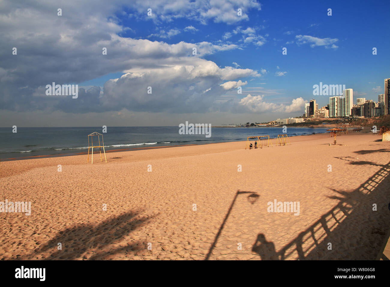 The beach on waterfront of Beirut, Lebanon Stock Photo - Alamy