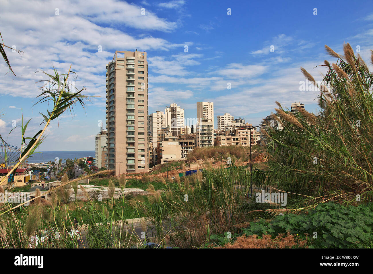 Beirut, Lebanon - 30 Dec 2017. The house on waterfront of Beirut ...
