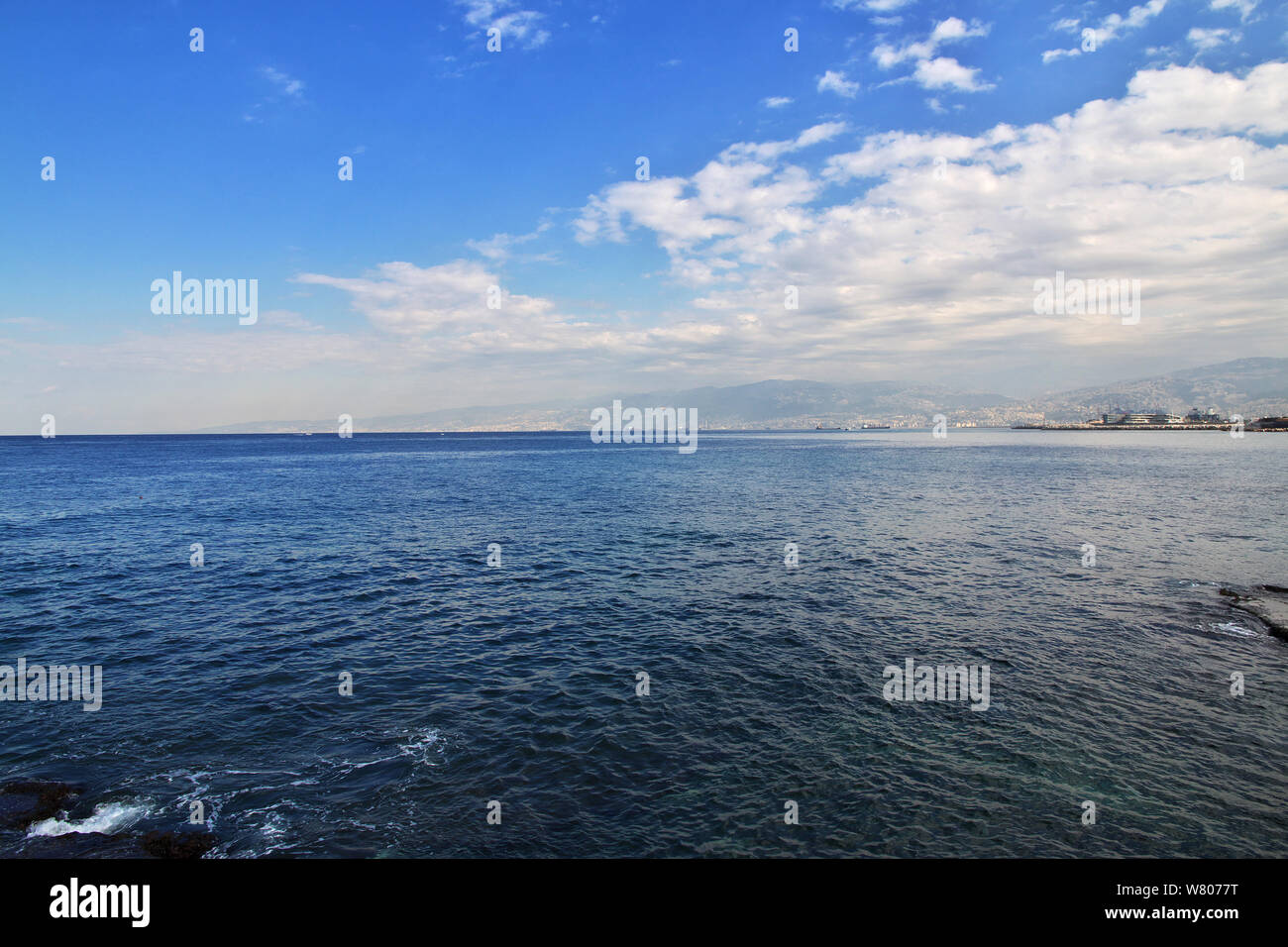 The view on mediterranean sea of Beirut, Lebanon Stock Photo - Alamy