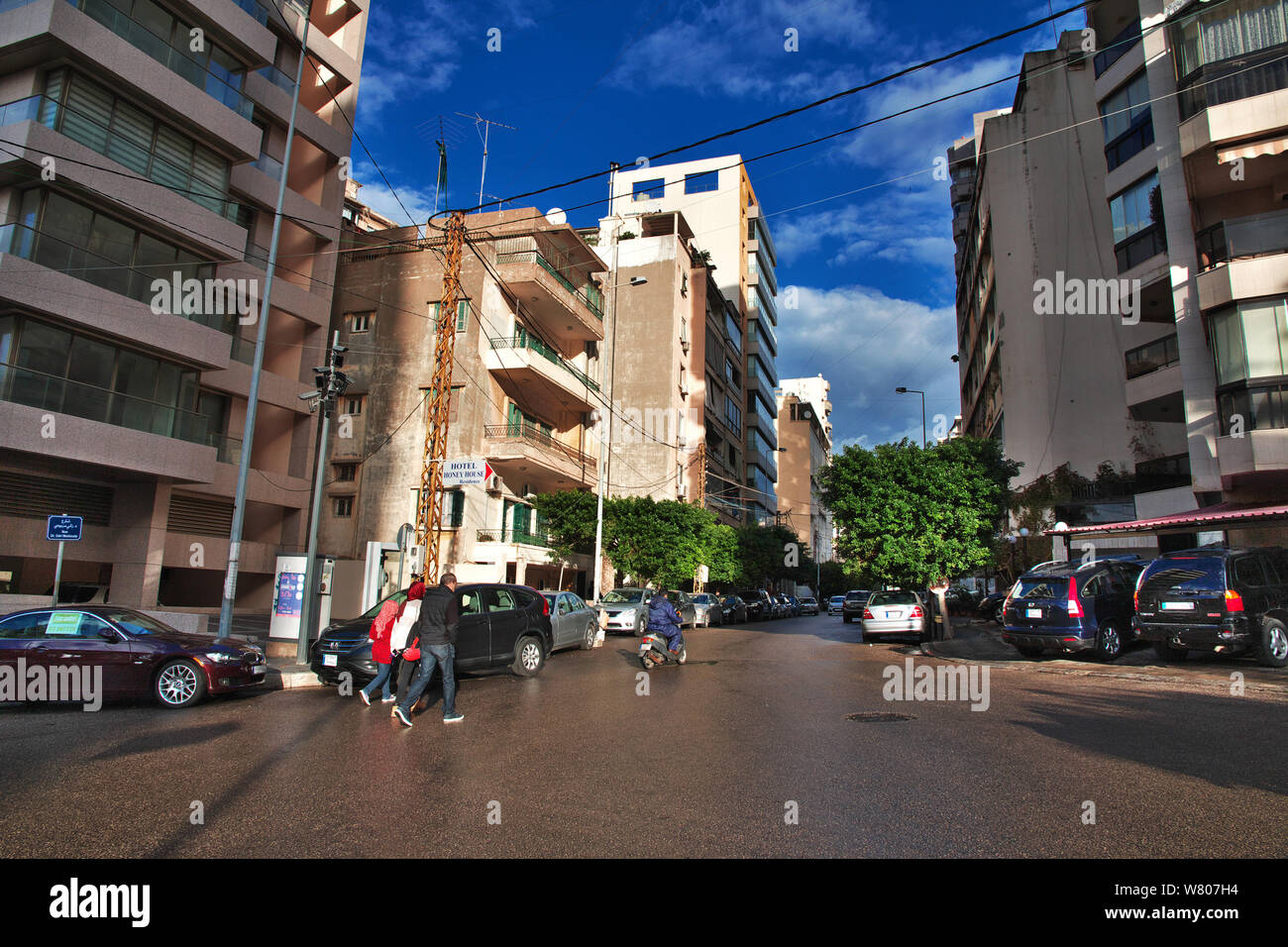 Beirut, Lebanon - 01 Jan 2018. The street in Beirut city, Lebanon Stock ...