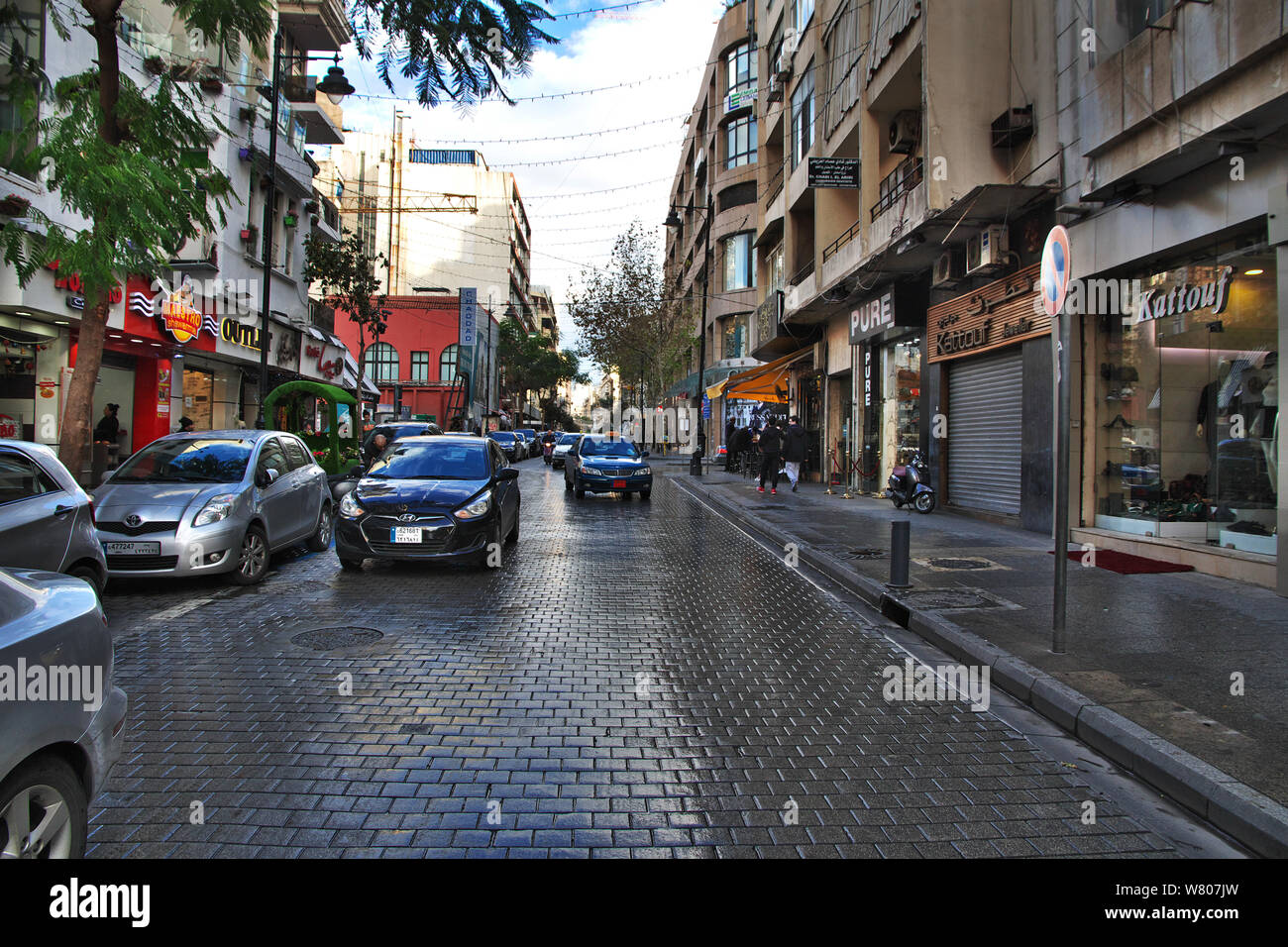 Beirut, Lebanon - 01 Jan 2018. The street in Beirut city, Lebanon Stock ...