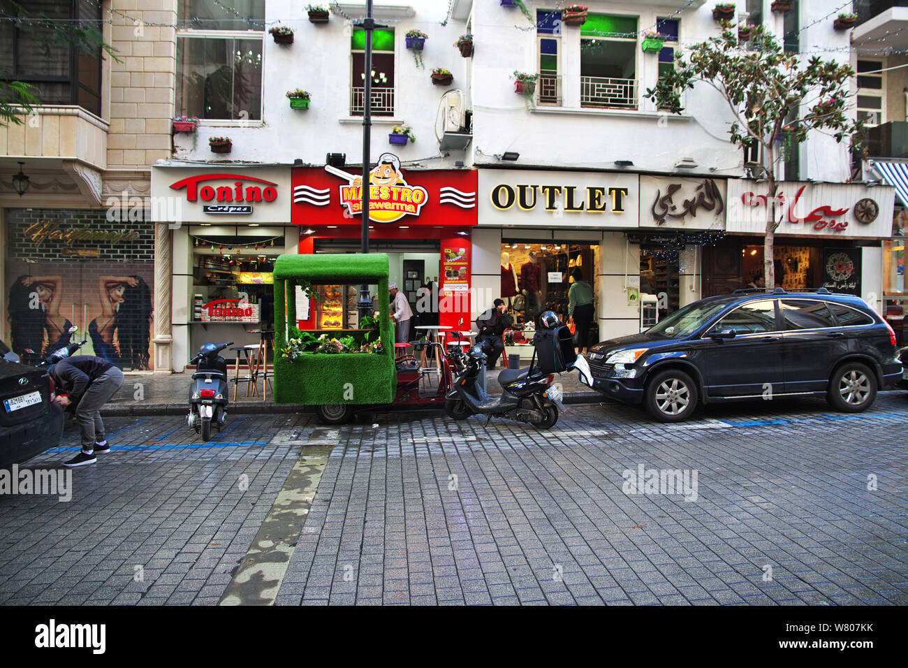 Beirut, Lebanon - 01 Jan 2018. The street in Beirut city, Lebanon Stock ...