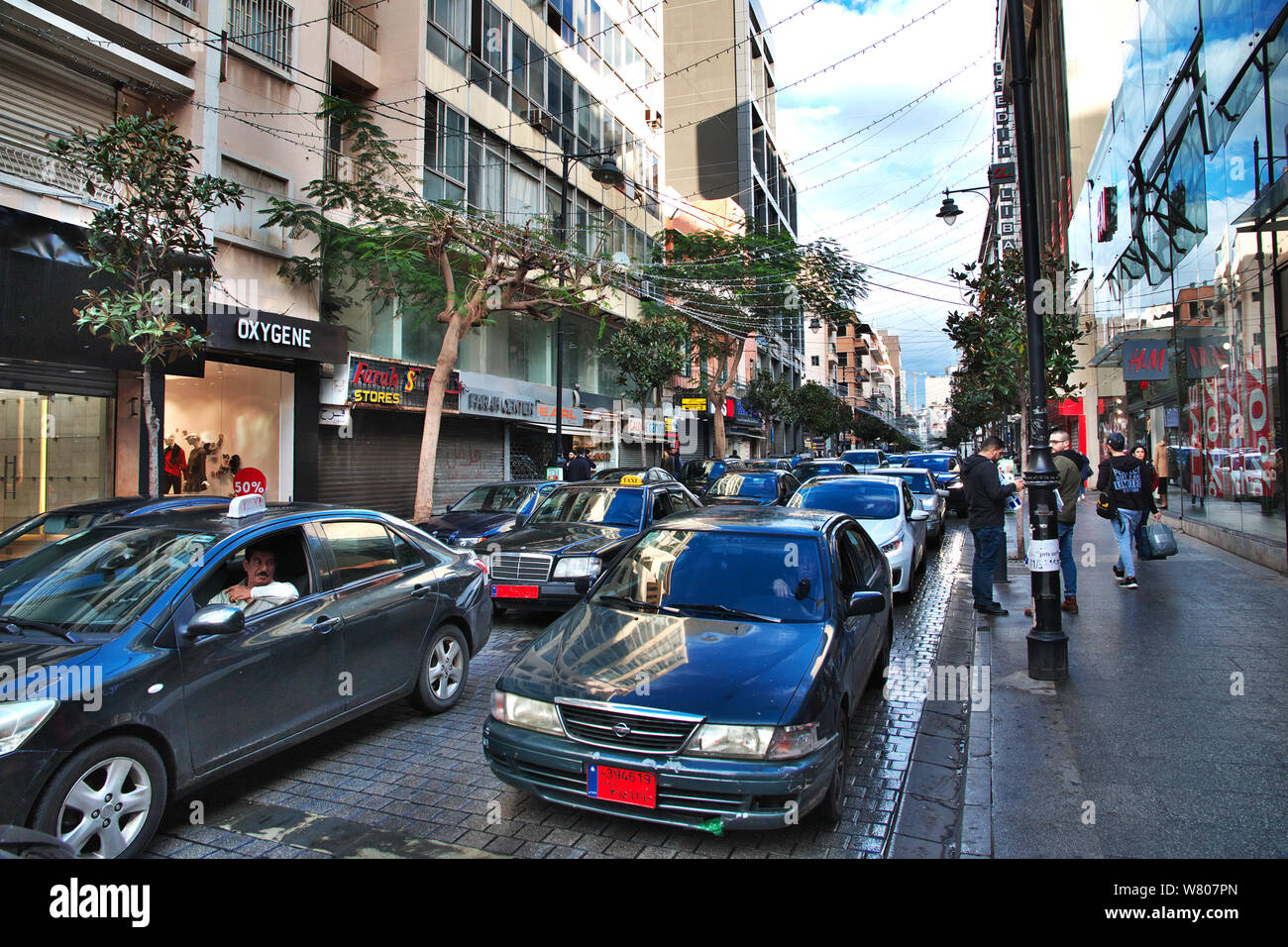 Beirut, Lebanon - 01 Jan 2018. The street in Beirut city, Lebanon Stock ...