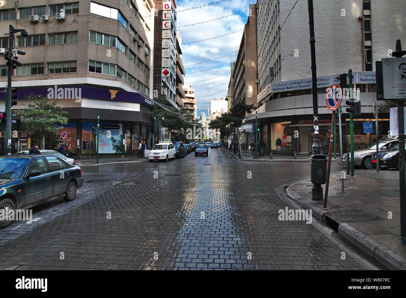 Beirut, Lebanon - 01 Jan 2018. The street in Beirut city, Lebanon Stock ...