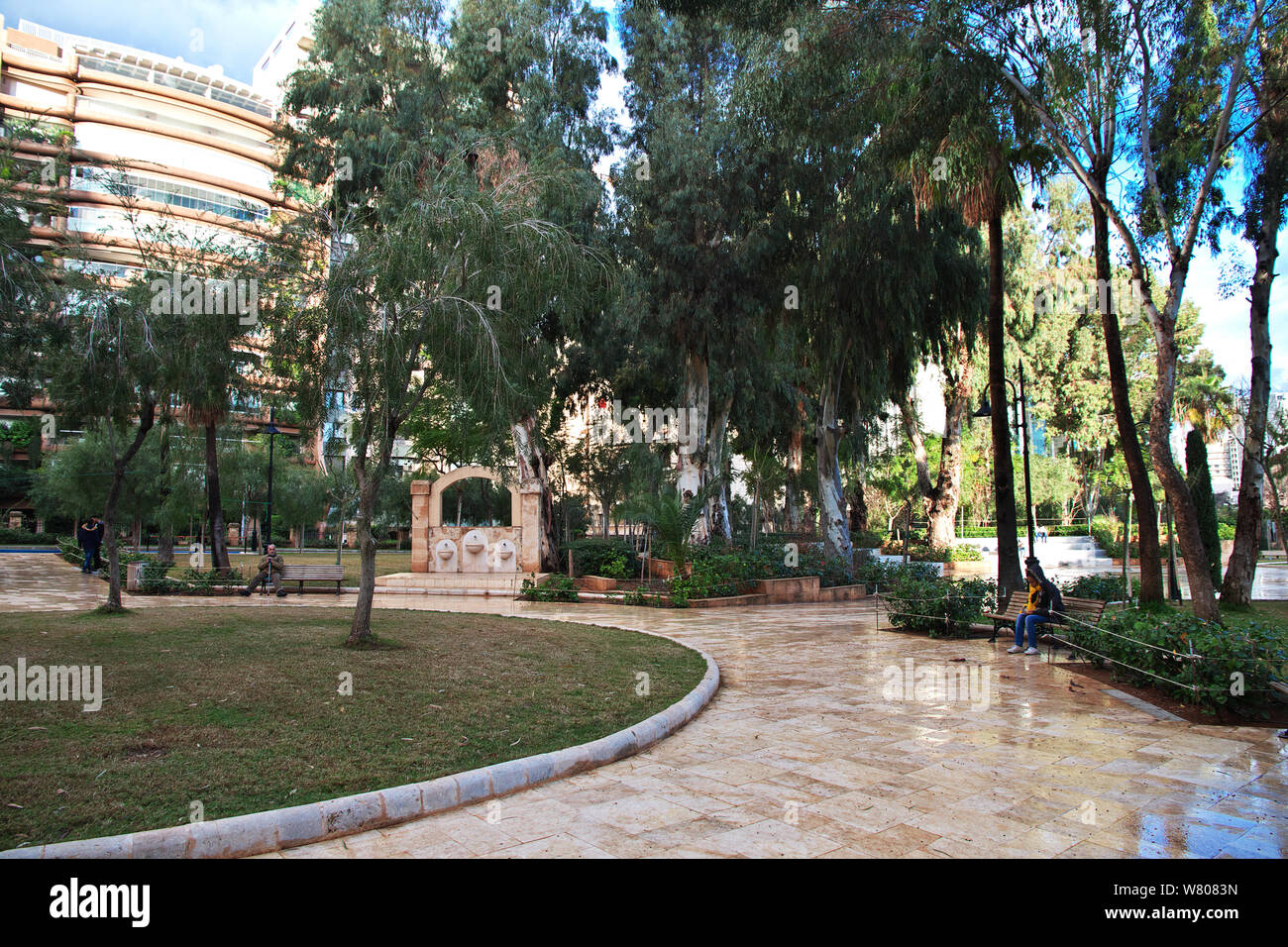 Beirut, Lebanon - 01 Jan 2018. The park in Beirut city, Lebanon Stock ...