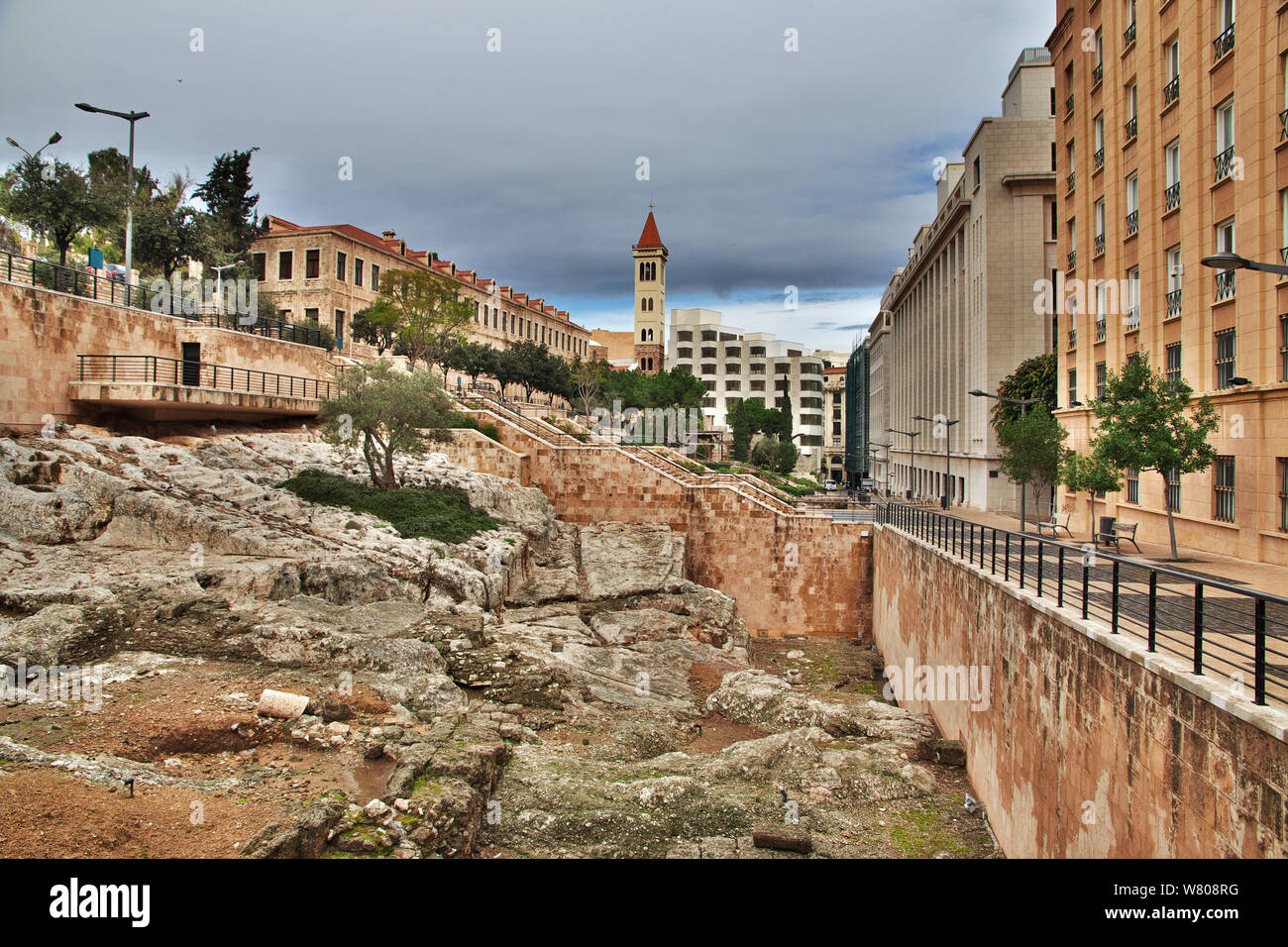 Roman ruins in Beirut city, Lebanon Stock Photo - Alamy