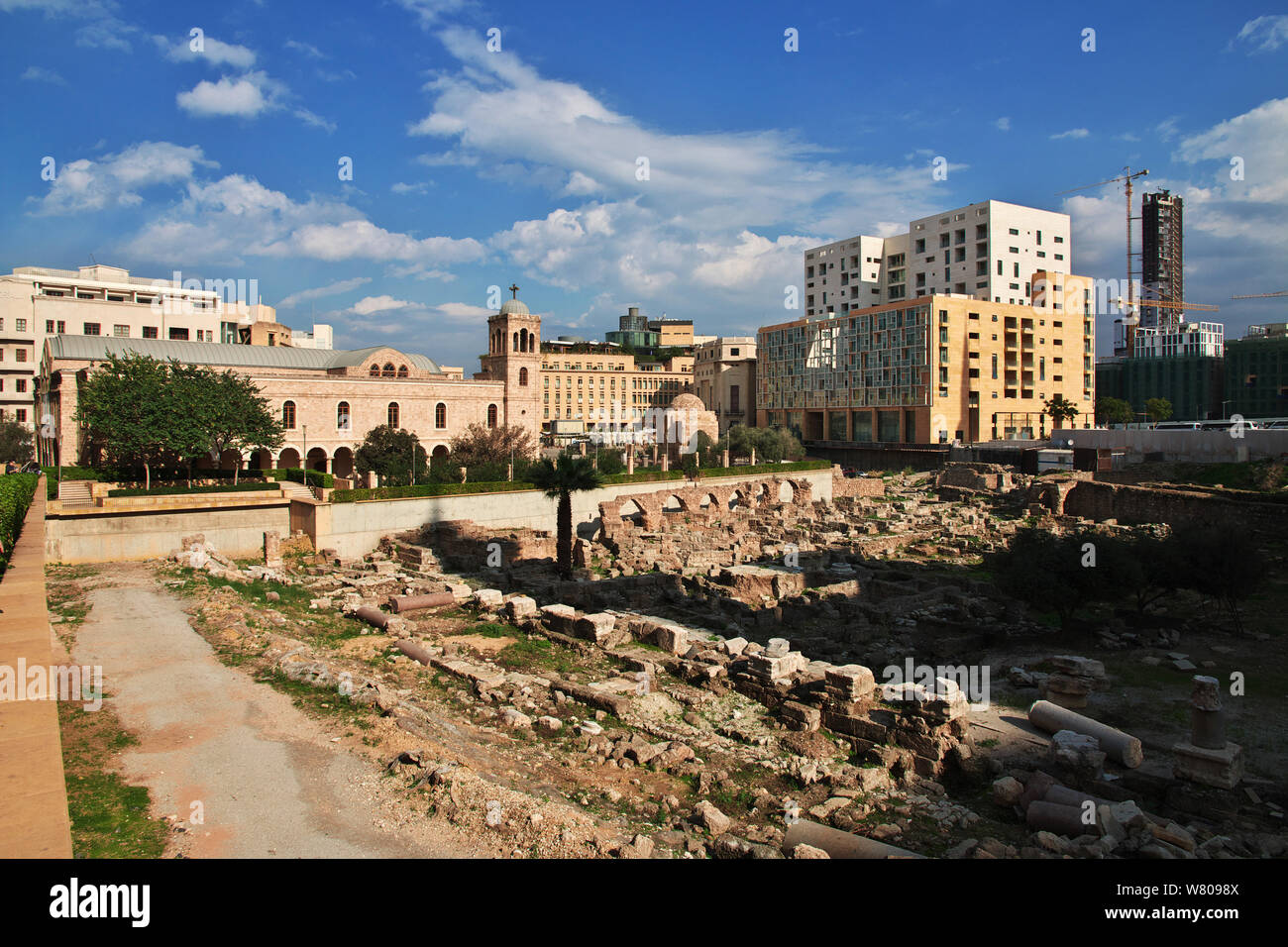 Roman ruins in Beirut city, Lebanon Stock Photo - Alamy