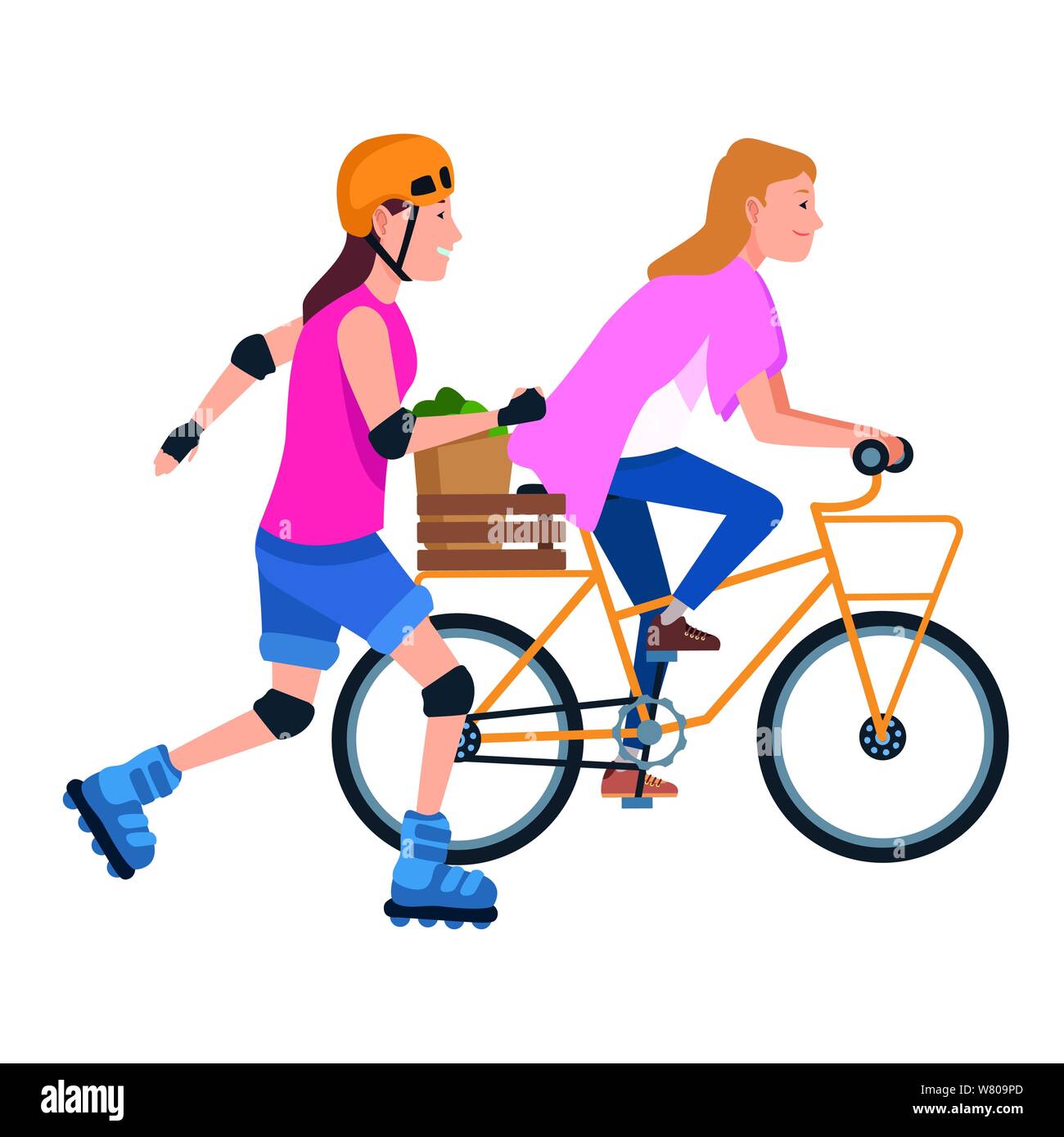 Friends cycle Stock Vector Images - Alamy