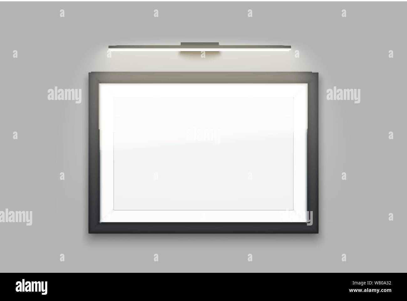 Picture frame with light in gallery Stock Vector Image & Art - Alamy